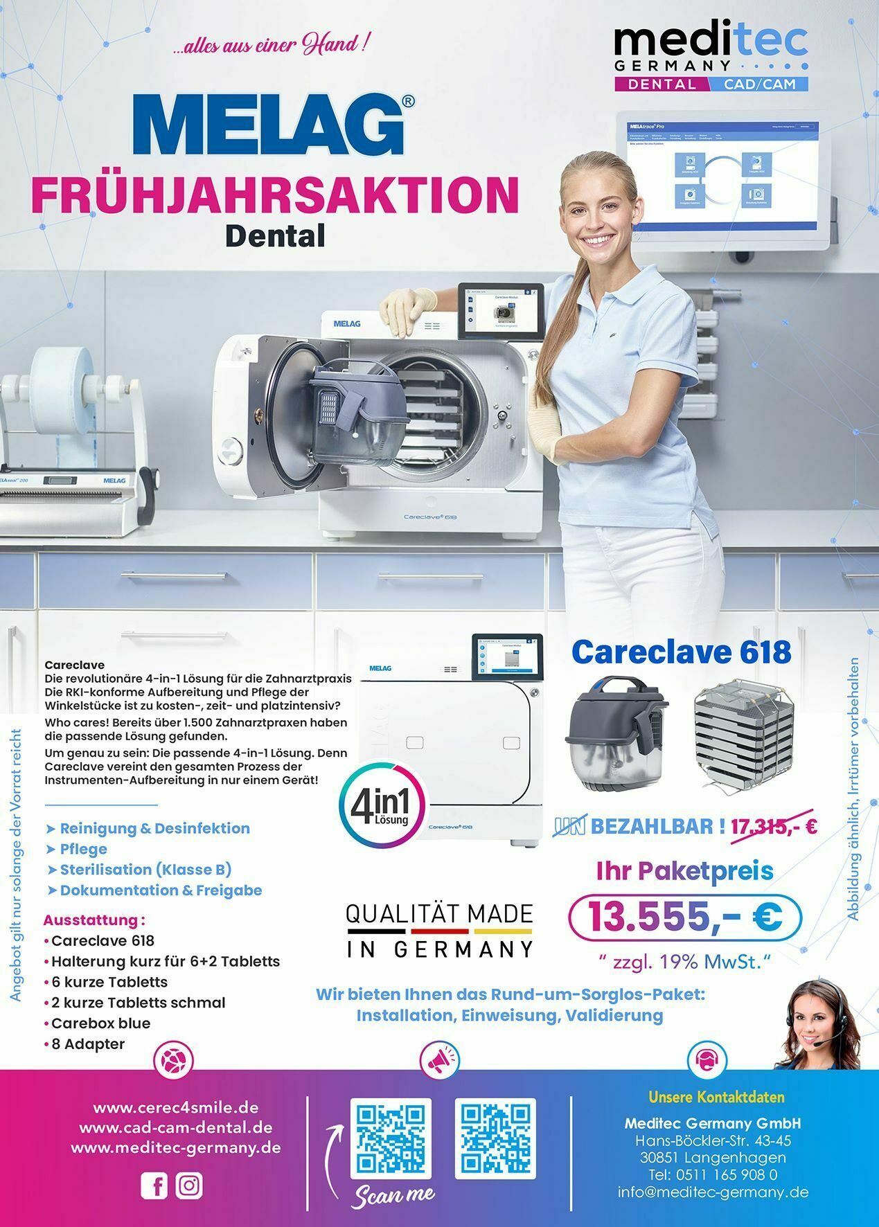 MELAG Frühjahrsaktion „Dental“ Careclave 618 - blaudental