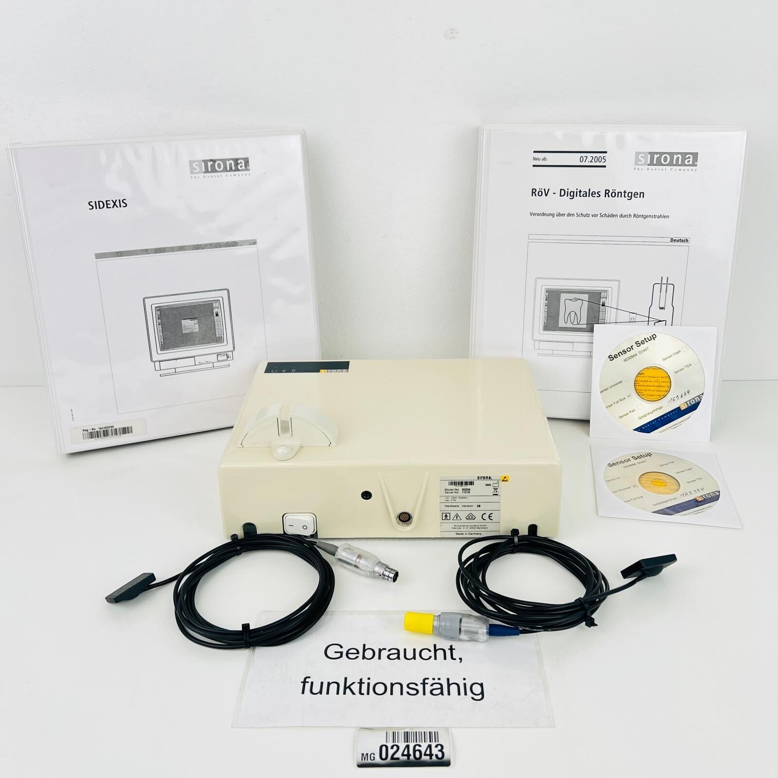 Sirona SIDEXIS Wandbox D3334 Sensor Anschlußbox inkl. 2 Sensoren ...
